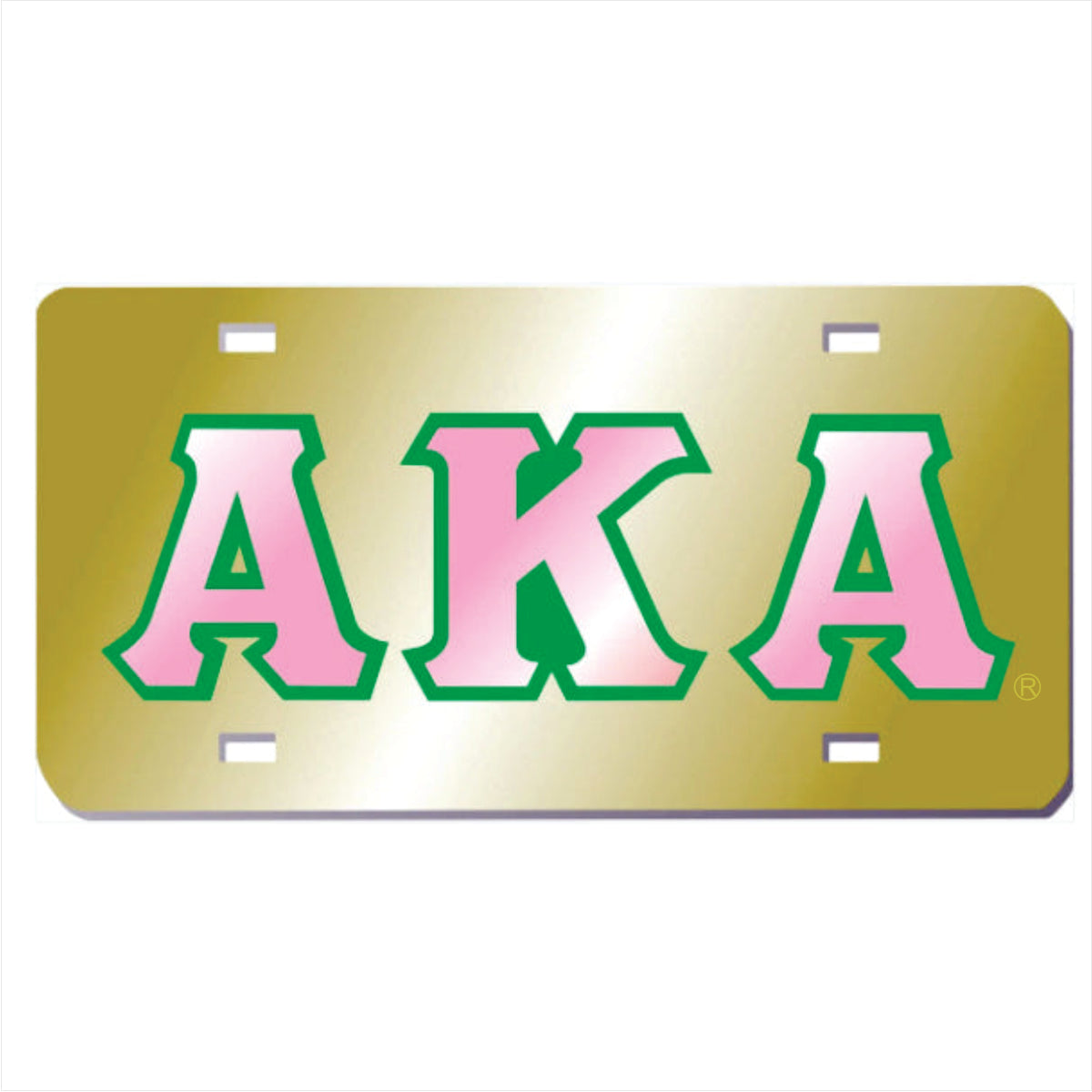 AKA Gold Outline Mirror Auto Tag – 3 Sisters Embroidery