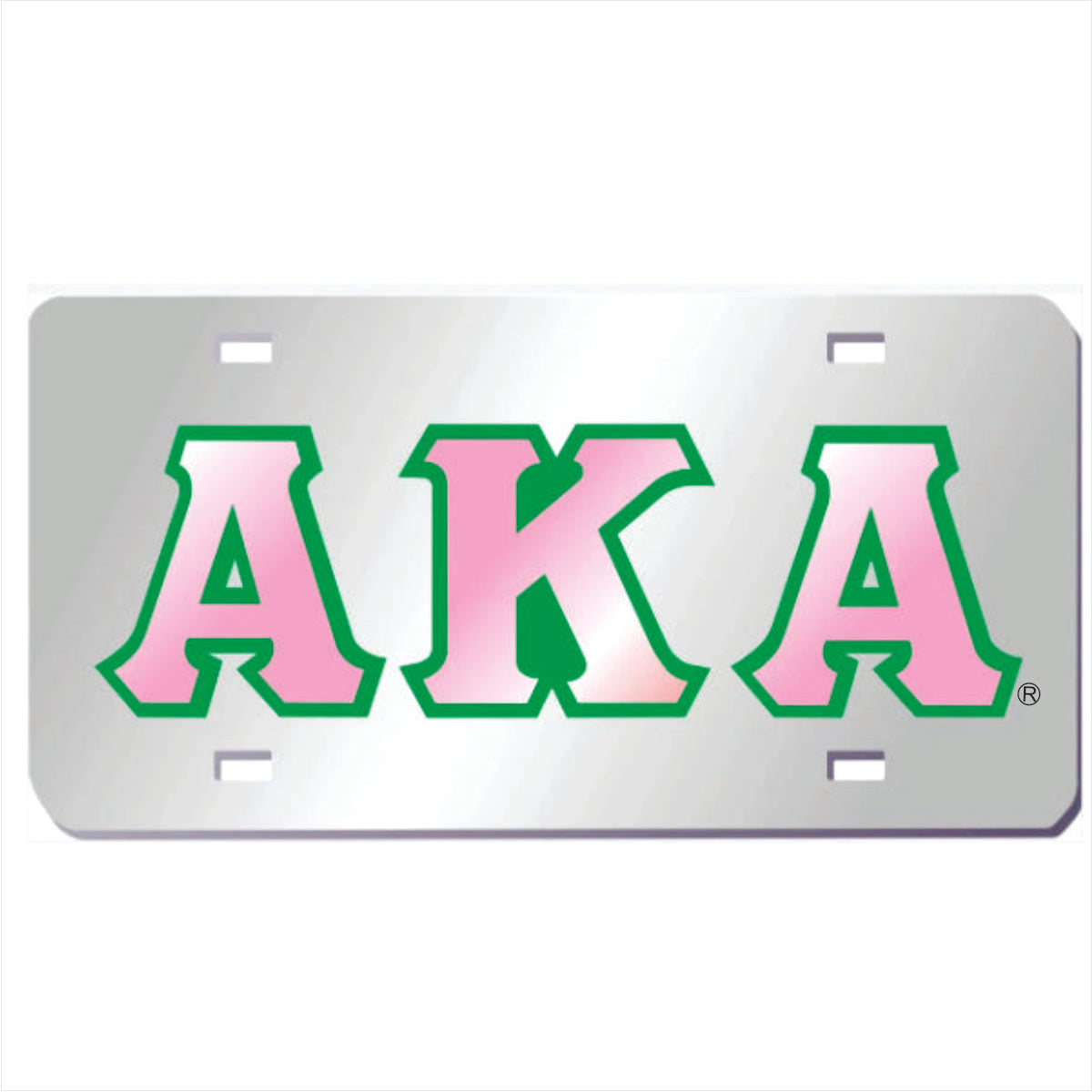 AKA Silver Outline Mirror Auto Tag – 3 Sisters Embroidery