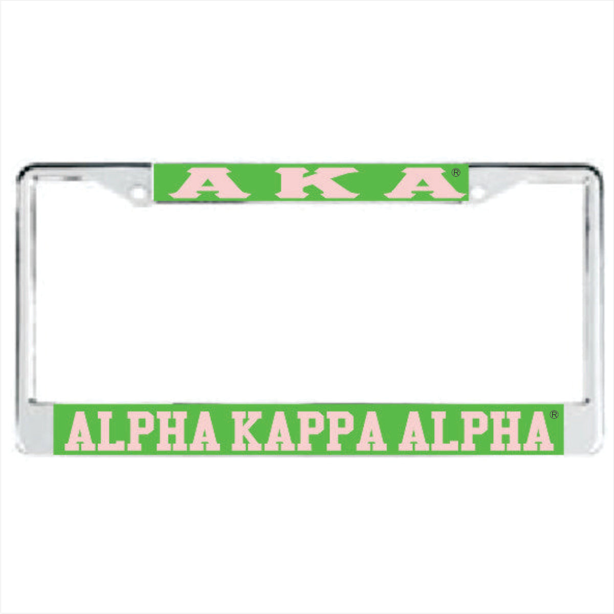 AKA Auto Frame Green/Pink – 3 Sisters Embroidery