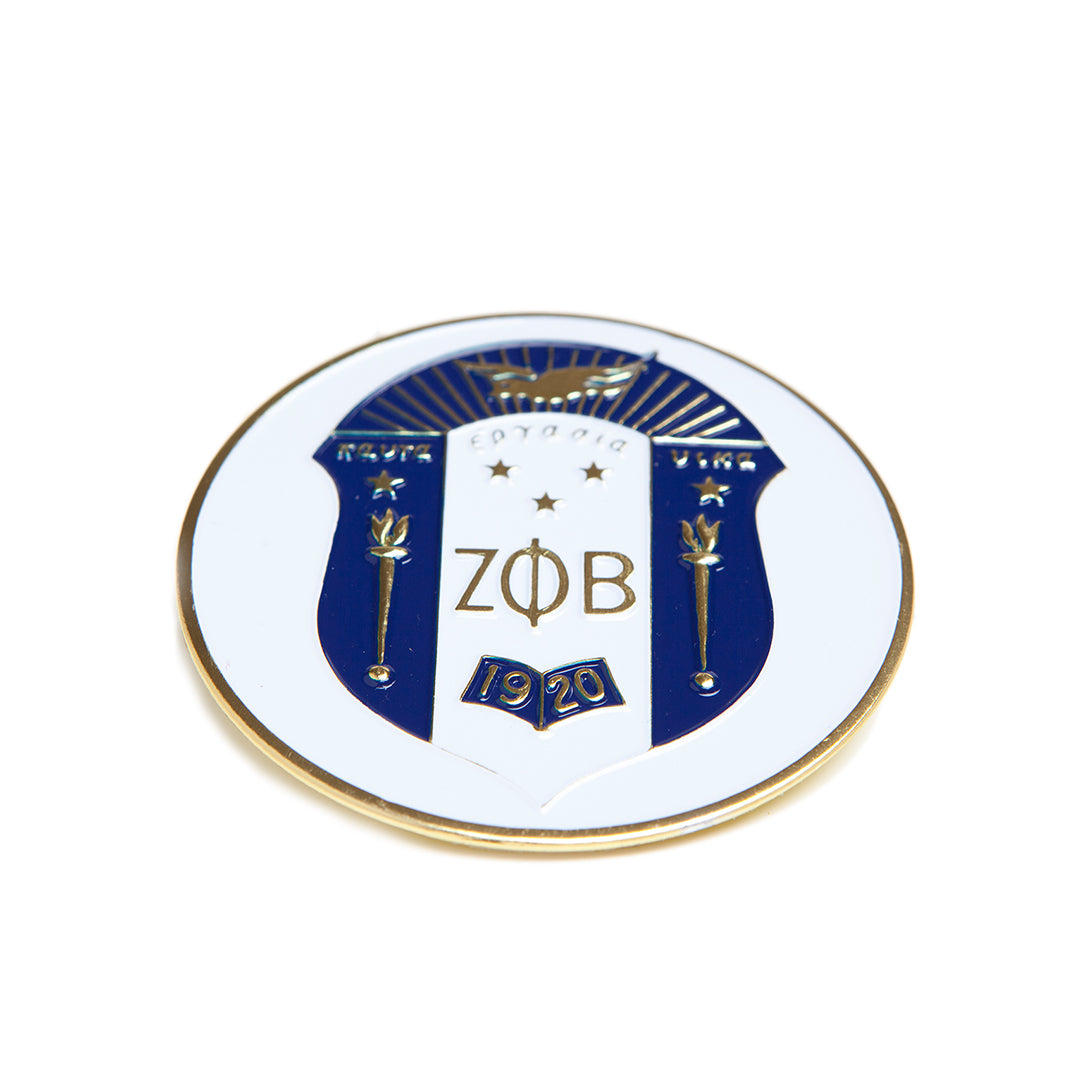 Zeta Round Car Badge – 3 Sisters Embroidery