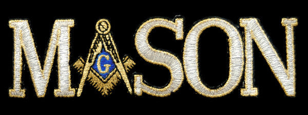 Mason Letters Large Silver Patch – 3 Sisters Embroidery