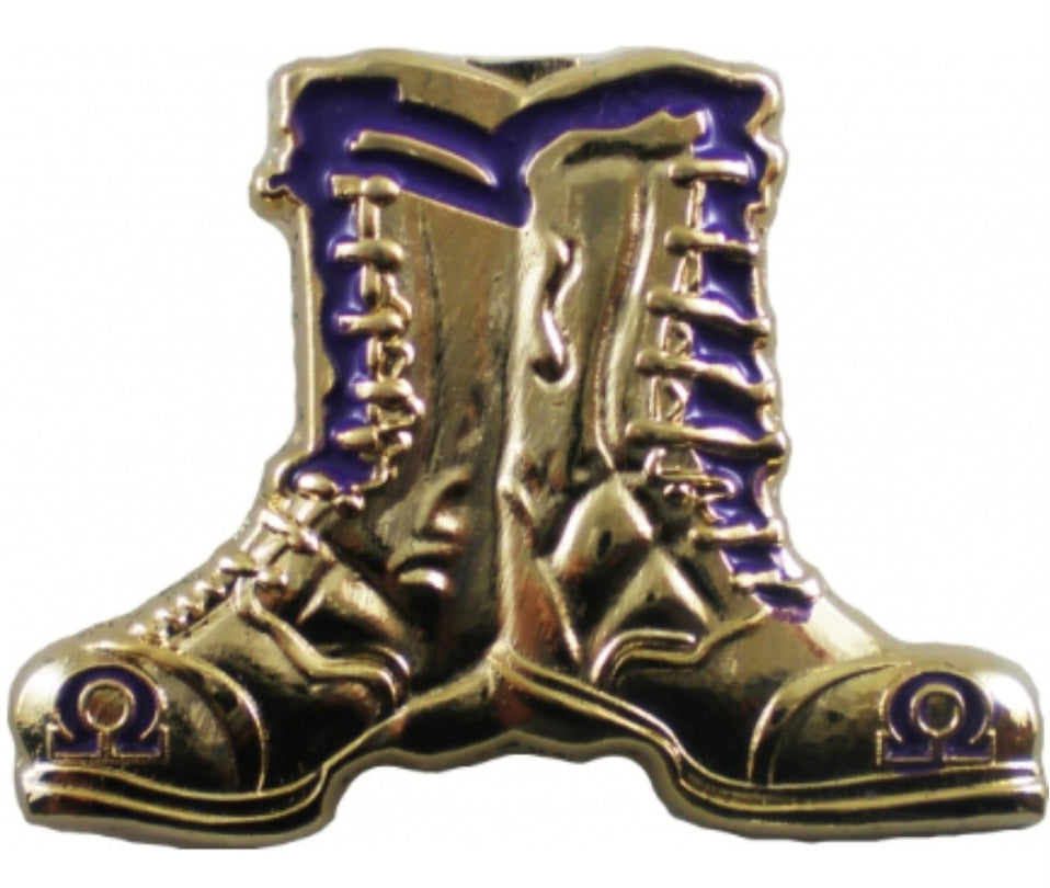 Omega Steppin` BOOTS Lapel Pin – 3 Sisters Embroidery